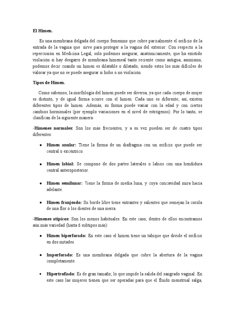 Tipos de Himen | PDF | Vagina | Reproducción humana