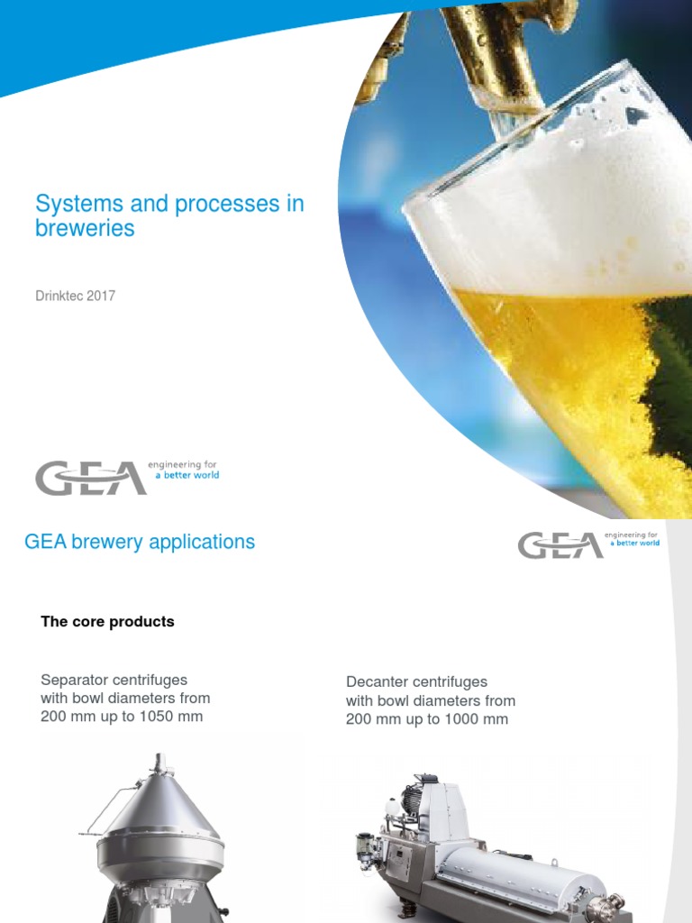Brewery Centrifuge Applications | PDF | Brewing | Beer