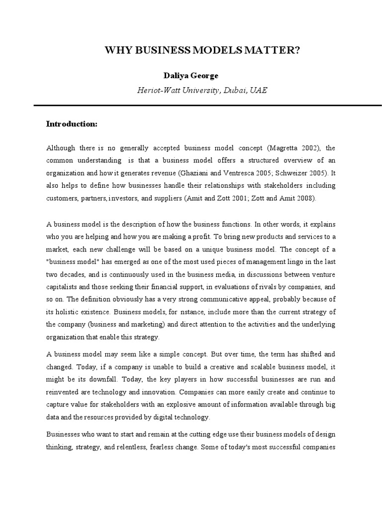 Why Business Models Matter | PDF | Business Model | Netflix