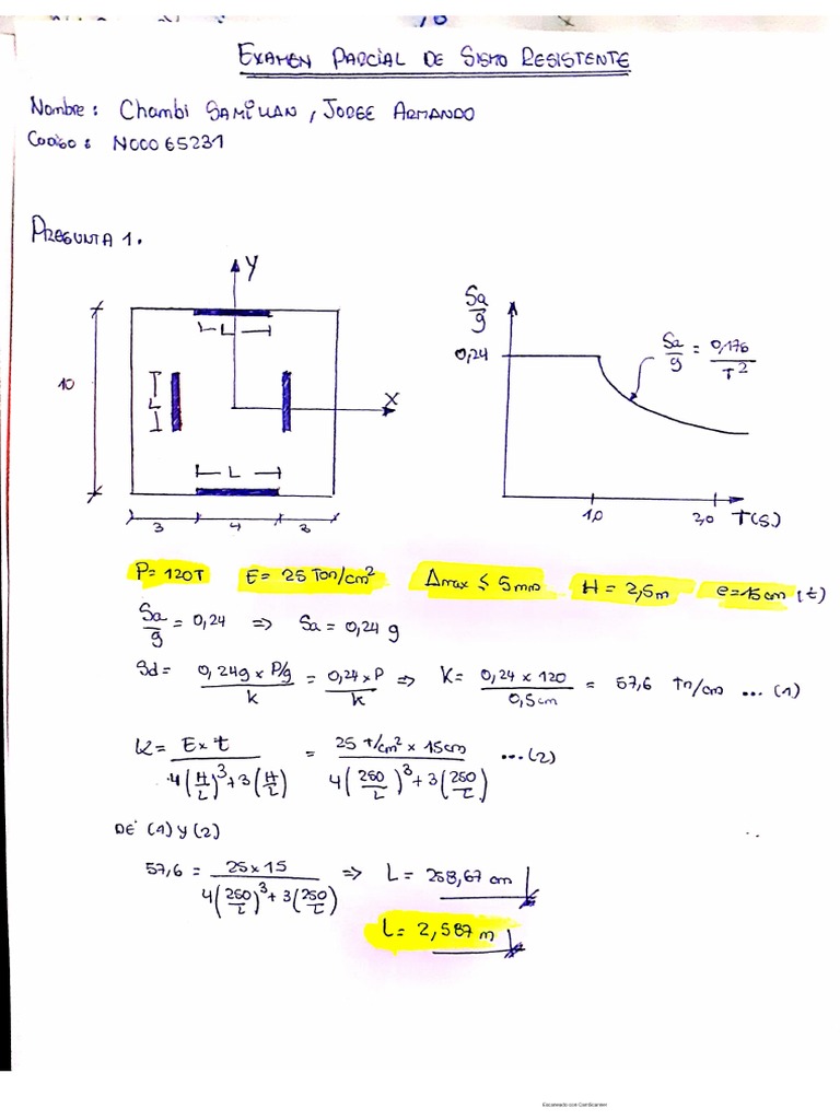 Chambi Samillan - Examen Parcial - Sismos PDF | PDF