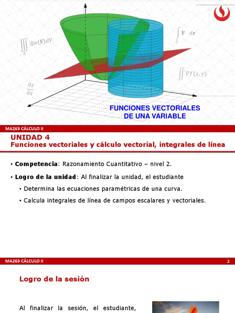 Solución MA263 2020-02 Sesión 9.1 Funciones Vectoriales | PDF | Vector Euclidiano | Curva