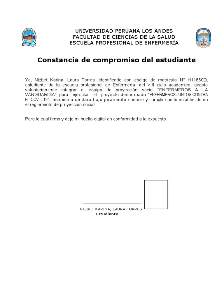 Constancia de Compromiso | PDF