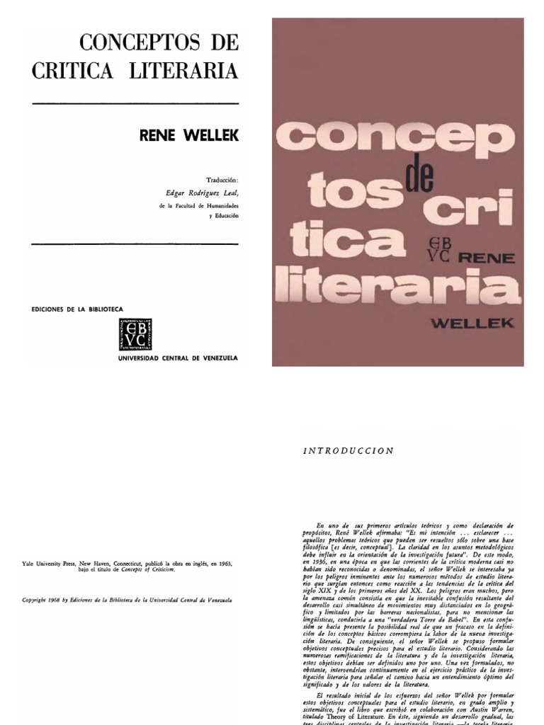 WELLEK, RENE - Conceptos de Critica Literaria | PDF