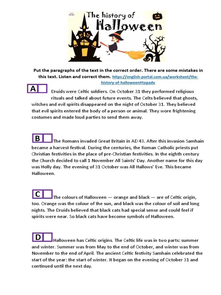 The History of Halloween Fun Activities Games - 129499 | PDF ...