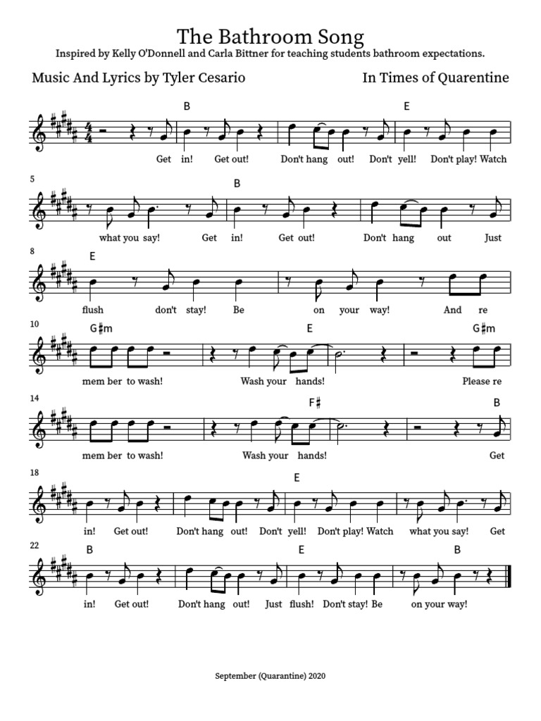 The Bathroom Song: in Times of Quarentine Music and Lyrics by Tyler ...