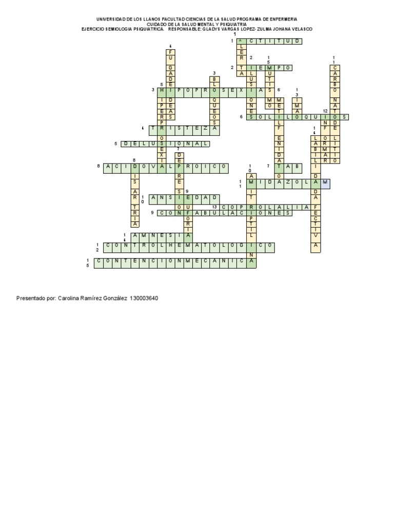 Crucigrama Final Carolina Ramirez Gonzalez | PDF | Cuidado de la salud ...