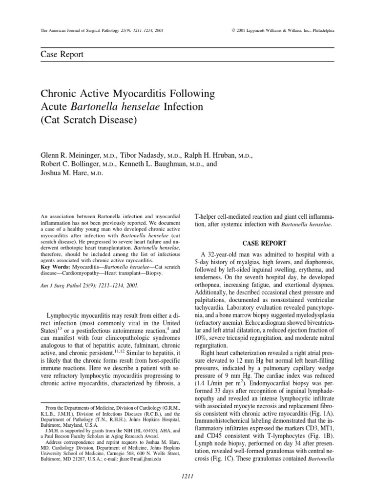 Chronic Active Myocarditis | PDF | Infection | Inflammation