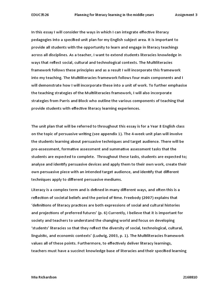 Assignment 3 Final | PDF | Educational Assessment | Persuasion