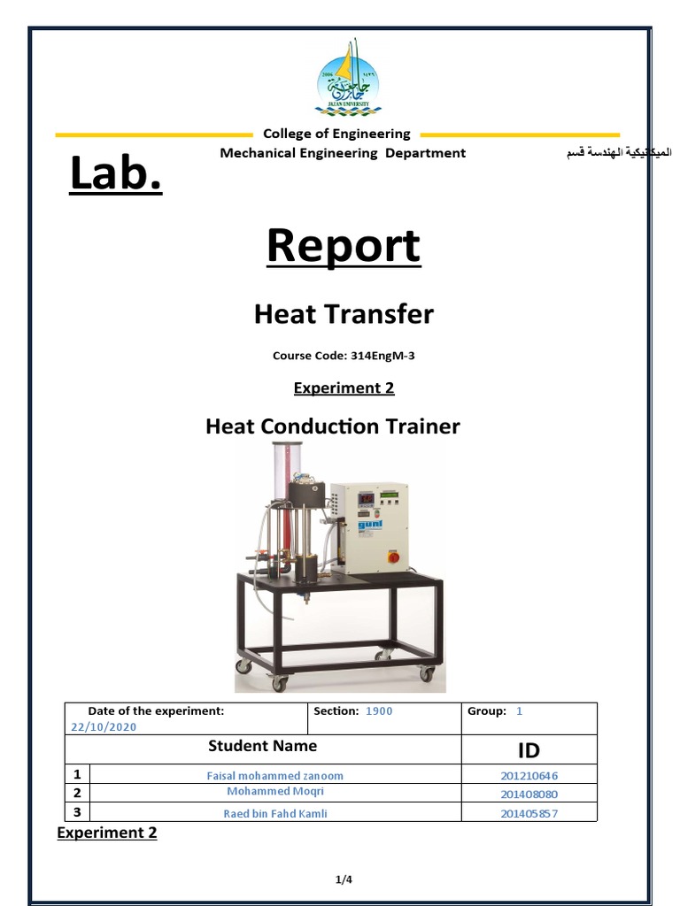 Lab Report-Experiment-2 | PDF | Thermal Conductivity | Heat Transfer