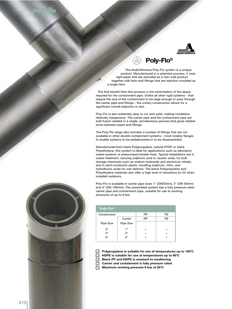 IPS Polyflo Double Wall Containment Pipe PDF | PDF | Pipe (Fluid ...