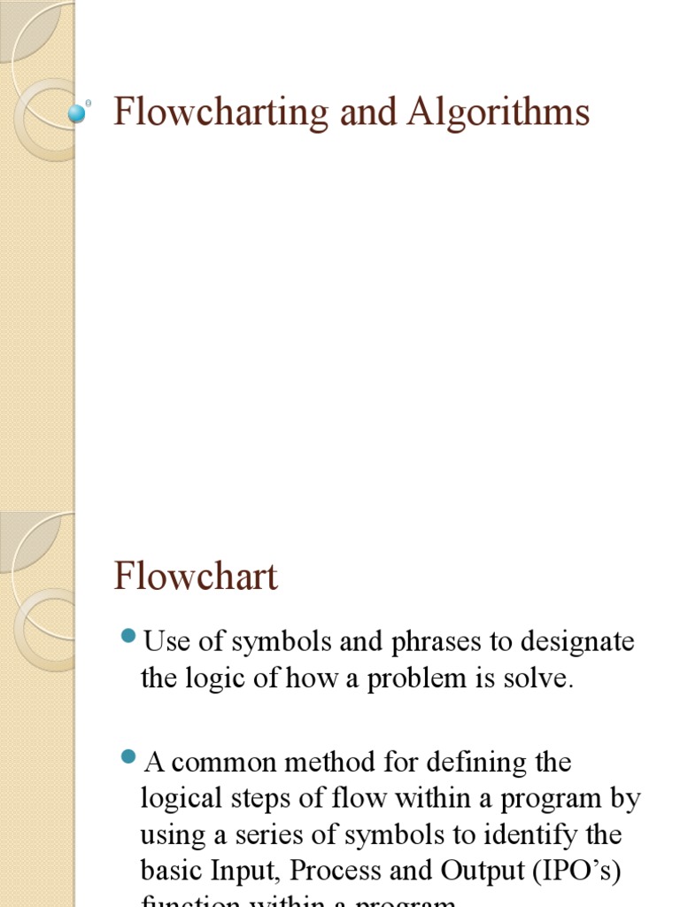 Flowcharting And Algorithms Pdf Algorithms Computer Program