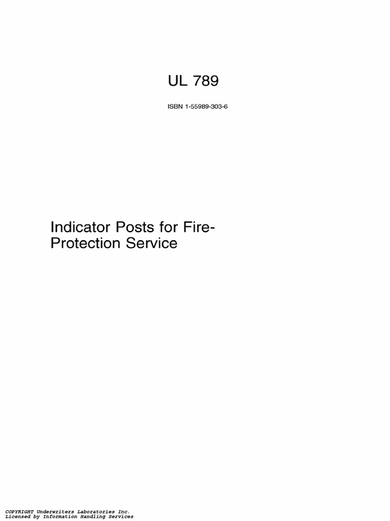 Ul 789-1993 | PDF | Pipe (Fluid Conveyance) | Fire Sprinkler System