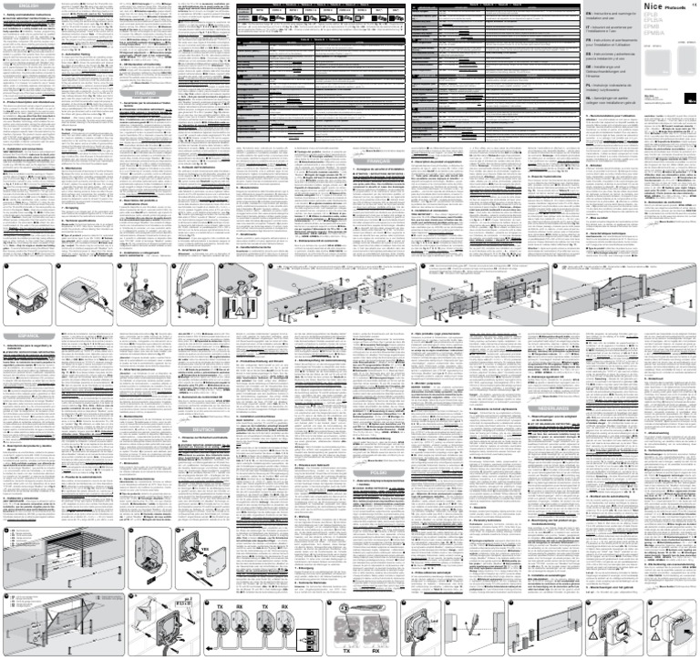 Nice Epmb Eplb Photocells Manual | PDF | Electromagnetism | Electrical ...