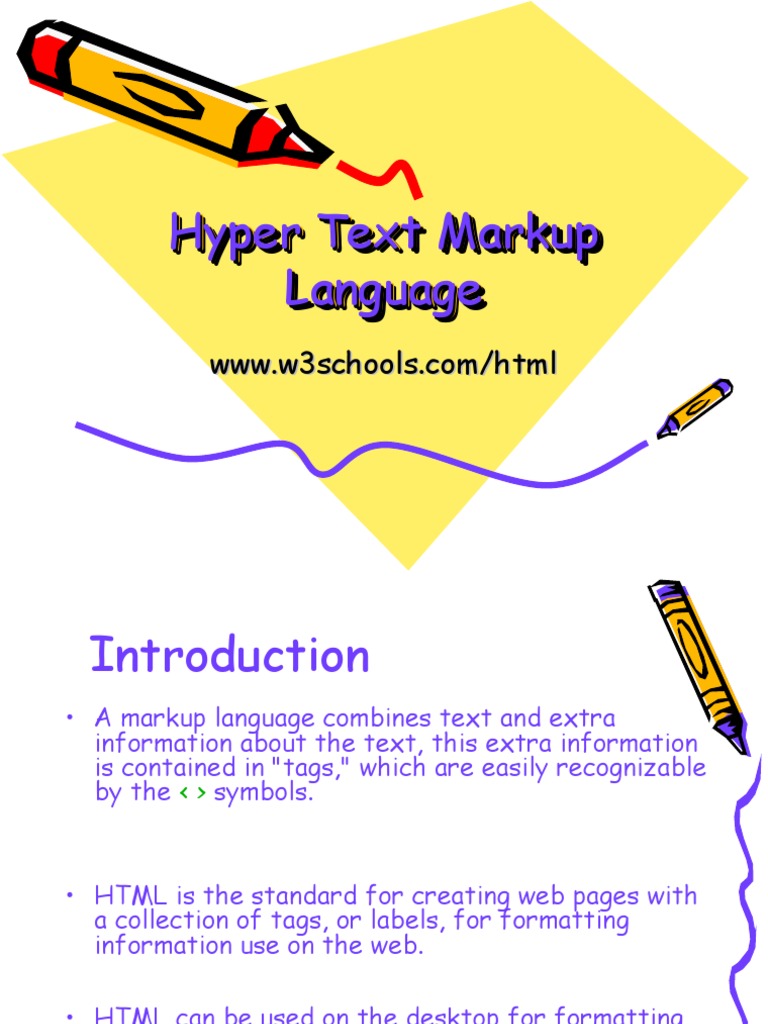 Hyper Text Markup Language | PDF | Html Element | Html
