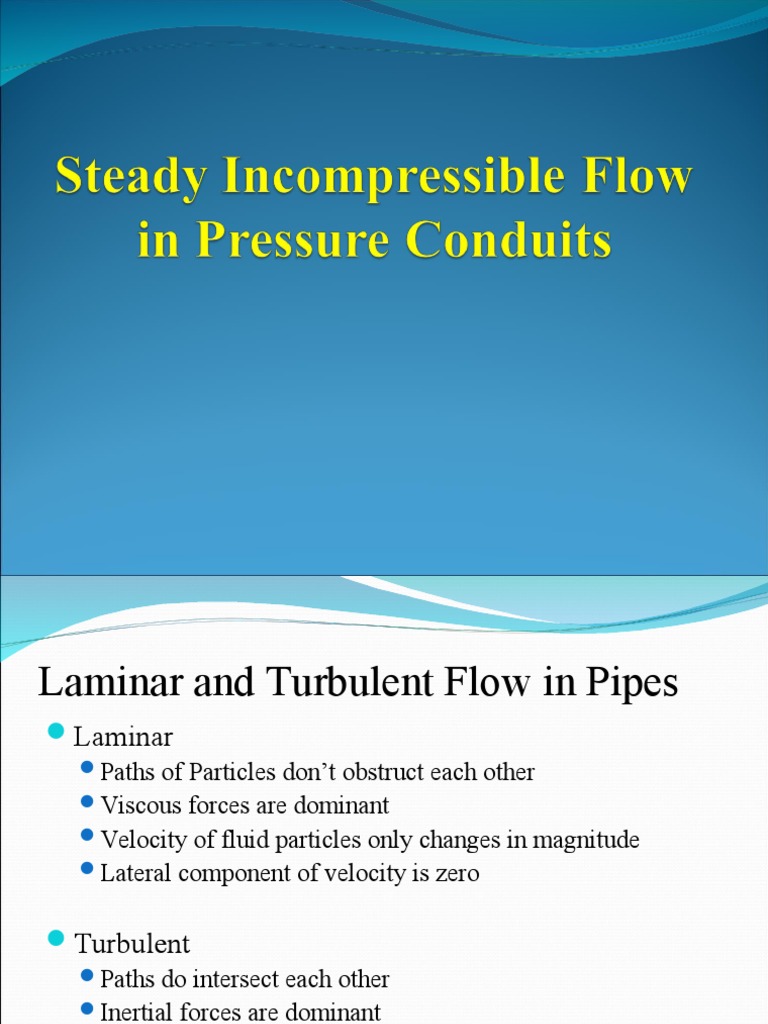 Steady Incompressible Flow in Pressure Conduits | PDF | Reynolds Number ...