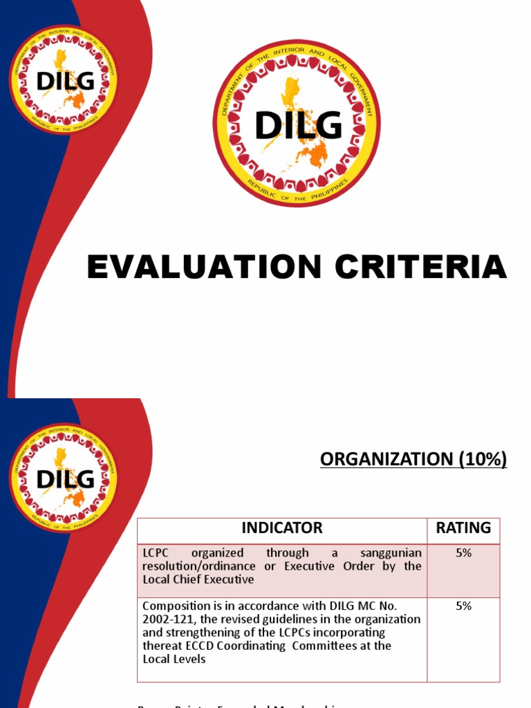 LCPC Evaluation Criteria | PDF | Policy | Public Sphere