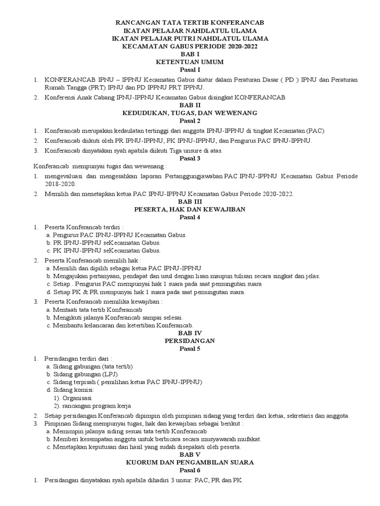 Materi Sidang Konferancab Iii | PDF