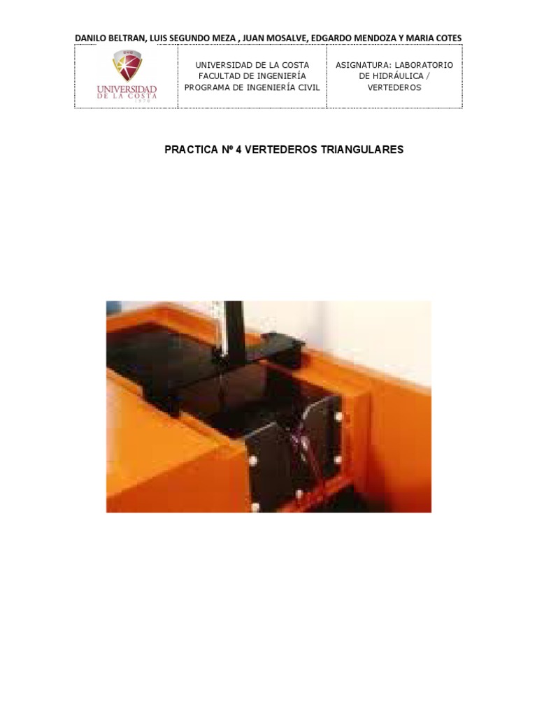 Vertederos - Triangulares de Pared Delgada | PDF | Descarga (hidrología) | Triángulo