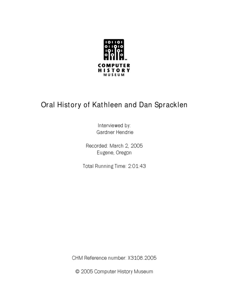 Spracklen - Oral History Transcript.2005.102630821 | PDF | Assembly ...