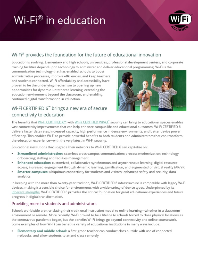 Wi-Fi in Education: Wi-Fi Provides The Foundation For The Future of ...