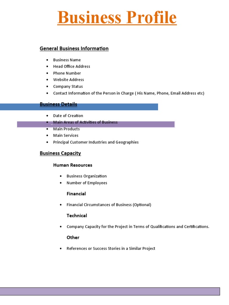 Business Profile Template | PDF