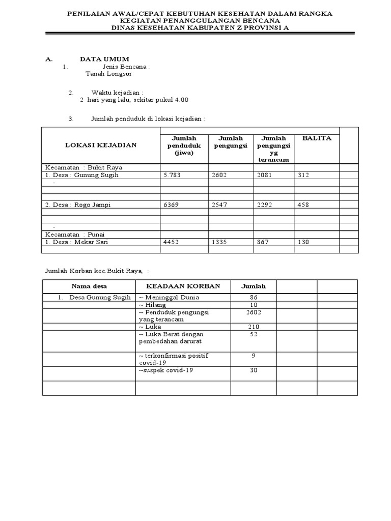 Form RHA Bencana | PDF