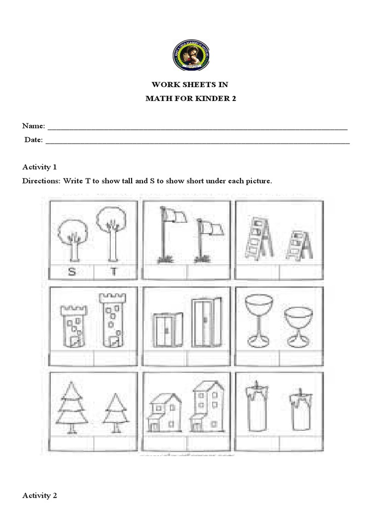 Comparing Heights in Kindergarten Math | PDF