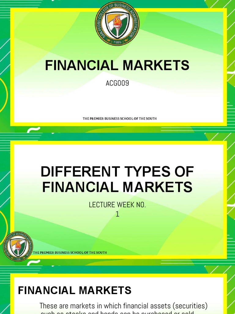 Types of Financial Markets Explained | PDF | Financial Markets ...