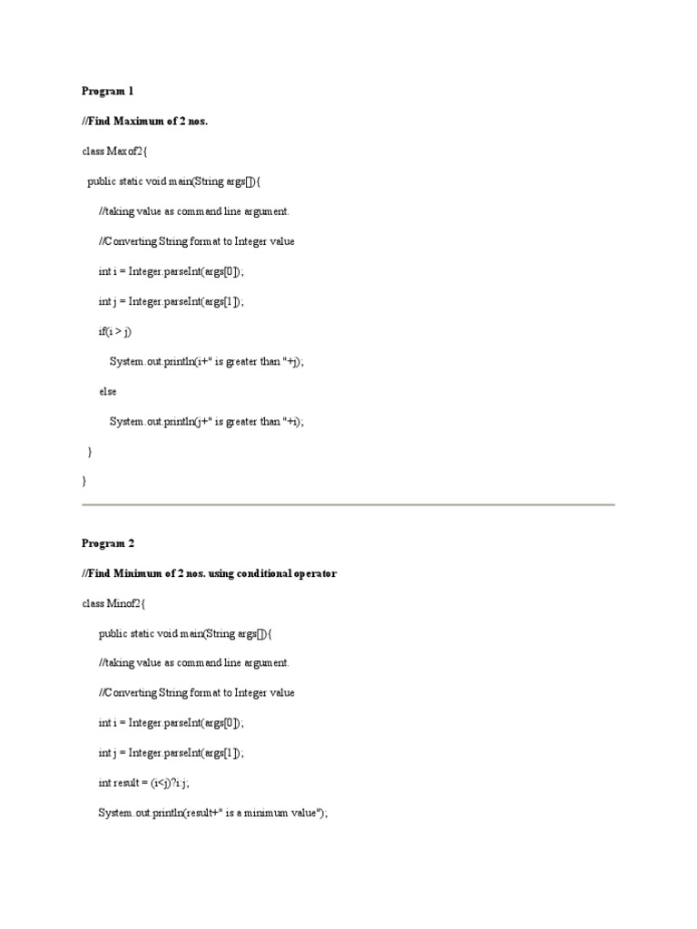 Program 1 //find Maximum of 2 Nos | Download Free PDF | Parameter ...