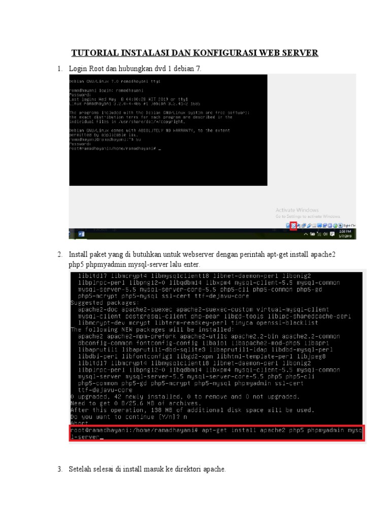 Tutorial Instalasi Dan Konfigurasi Web Server | PDF