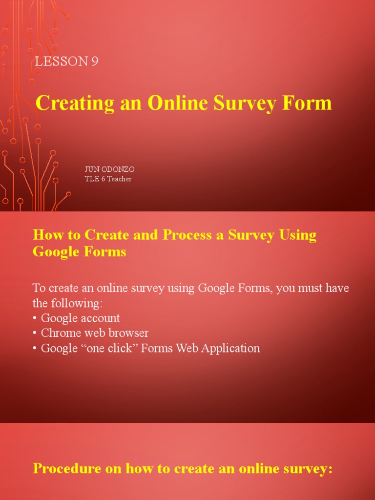 ICT&ENTREP LESSON 9 Creating An Online Survey Form | PDF | Survey ...