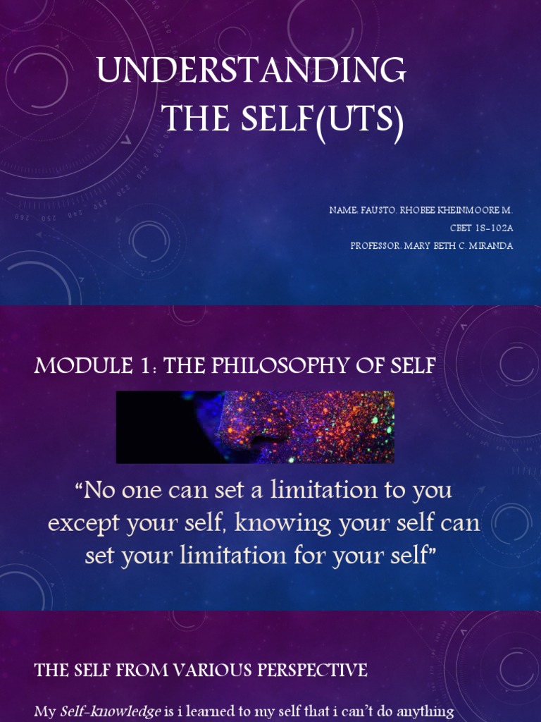 Understanding The Self (Uts) | PDF | Philosophy Of Self | Physical ...