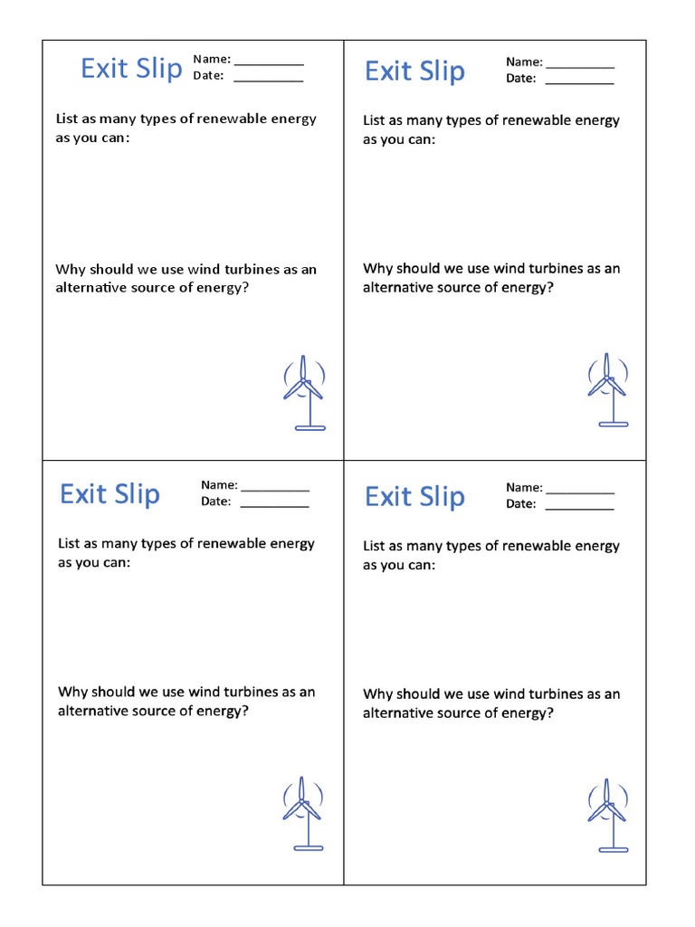 Exit Slip Lesson 1 | PDF