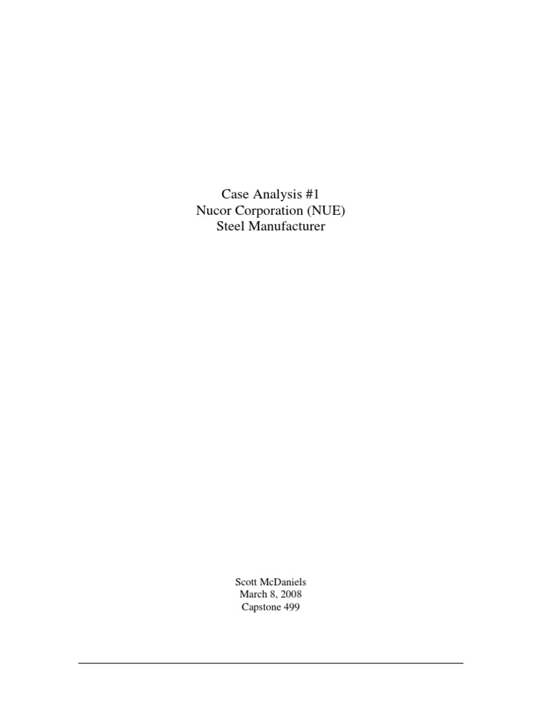 Nucor Case Analysis | PDF | Steel Mill | Coal