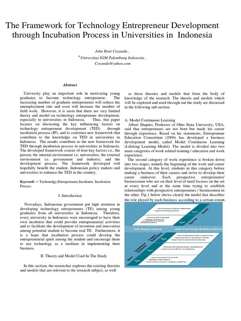The Framework For Technology Entrepreneu PDF | PDF | Entrepreneurship ...