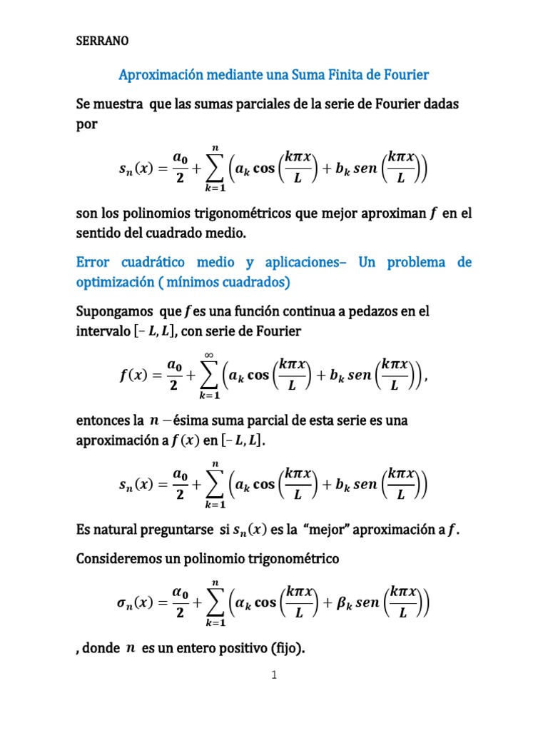 ECM-desigualdad de Bessel - Identidad de Parseval | PDF | Series (Matemáticas) | Integral