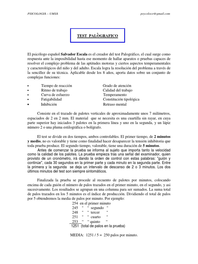 Test Palográfico: Interpretación y Aplicación | PDF | Dimensión | Sicología