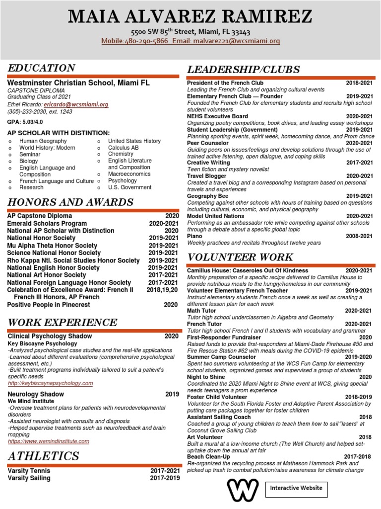 Maia Alvarez Academic Resume | PDF | Science | Science And Technology