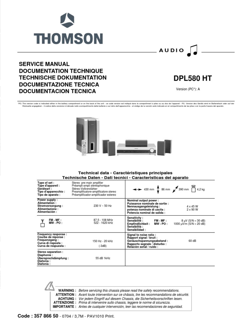 THOMSON DPL580 HT SM | Frequency Modulation | Telecommunications ...