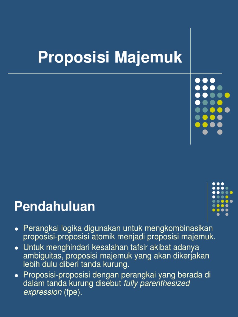 Pengertian dan Contoh Proposisi Majemuk | PDF | Metode & Bahan Ajar