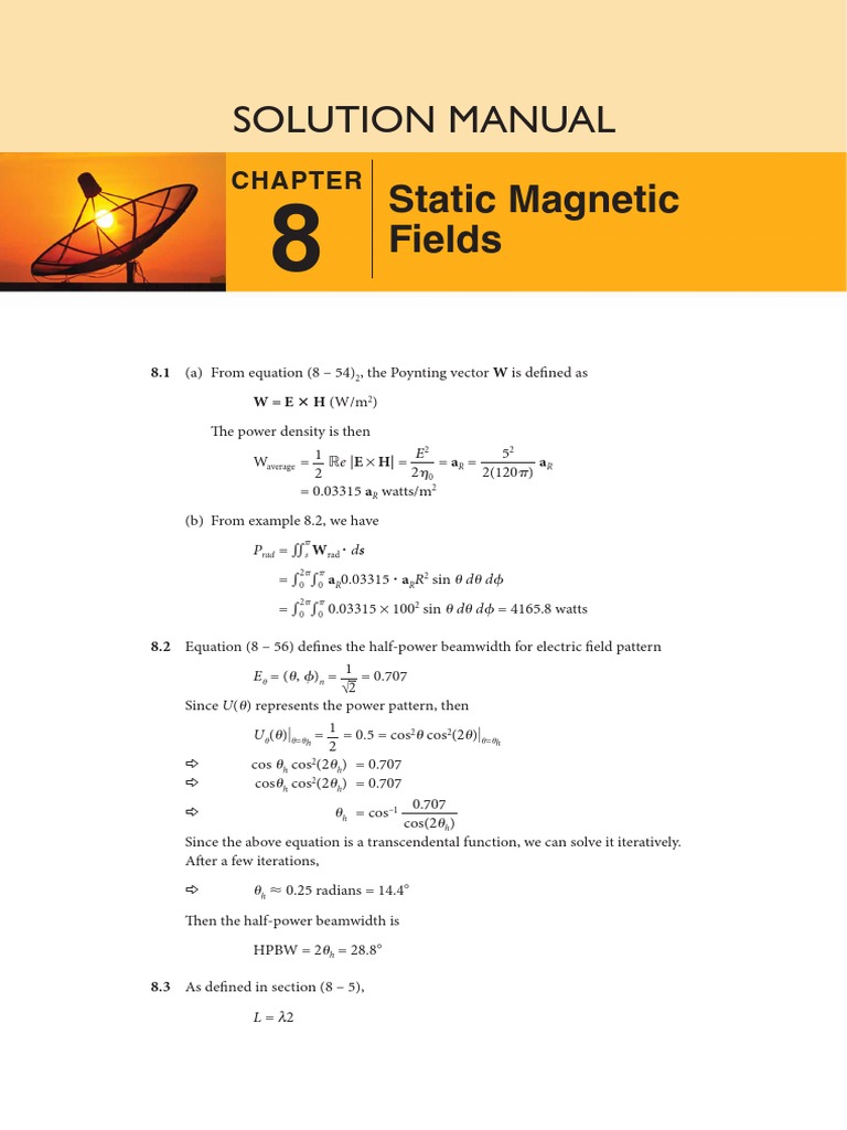 Solution Manual: Static Magnetic Fields | PDF | Quantity | Mathematical ...
