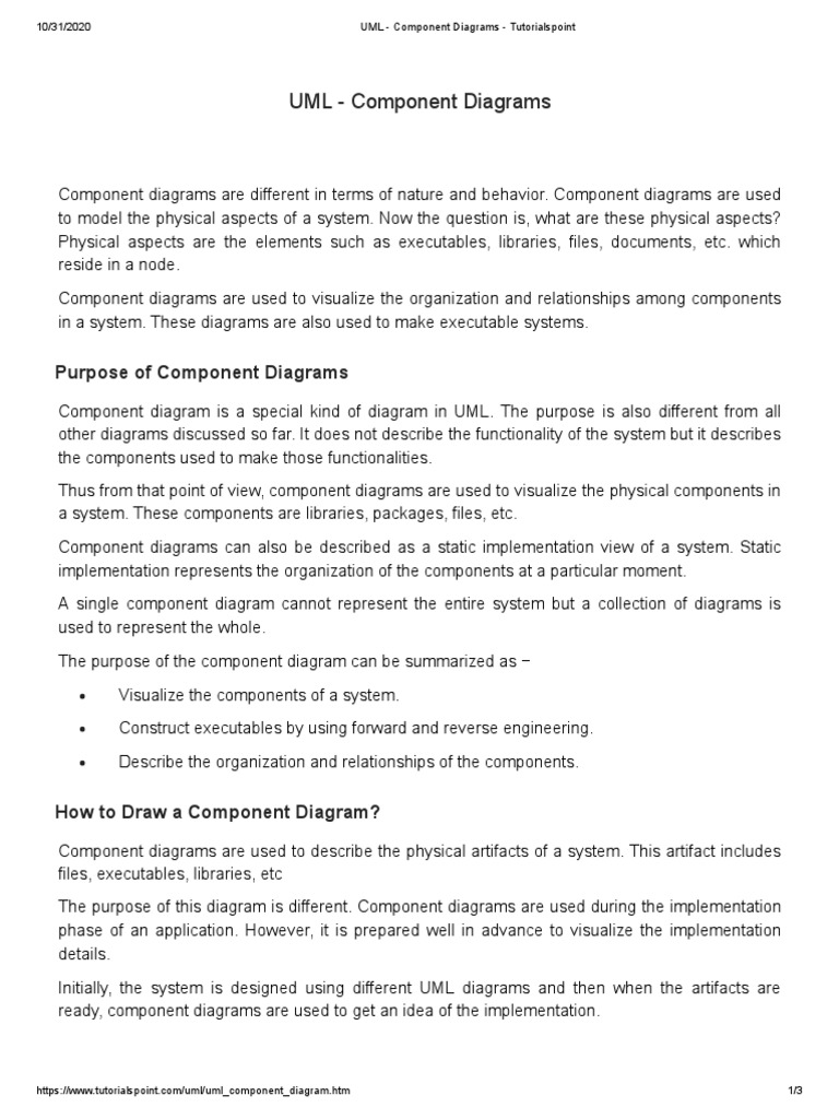 UML - Component Diagrams - Tutorialspoint PDF | PDF | System | Library ...