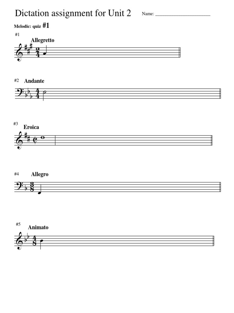 Unit 2 Melodic Quiz 1 PDF | PDF