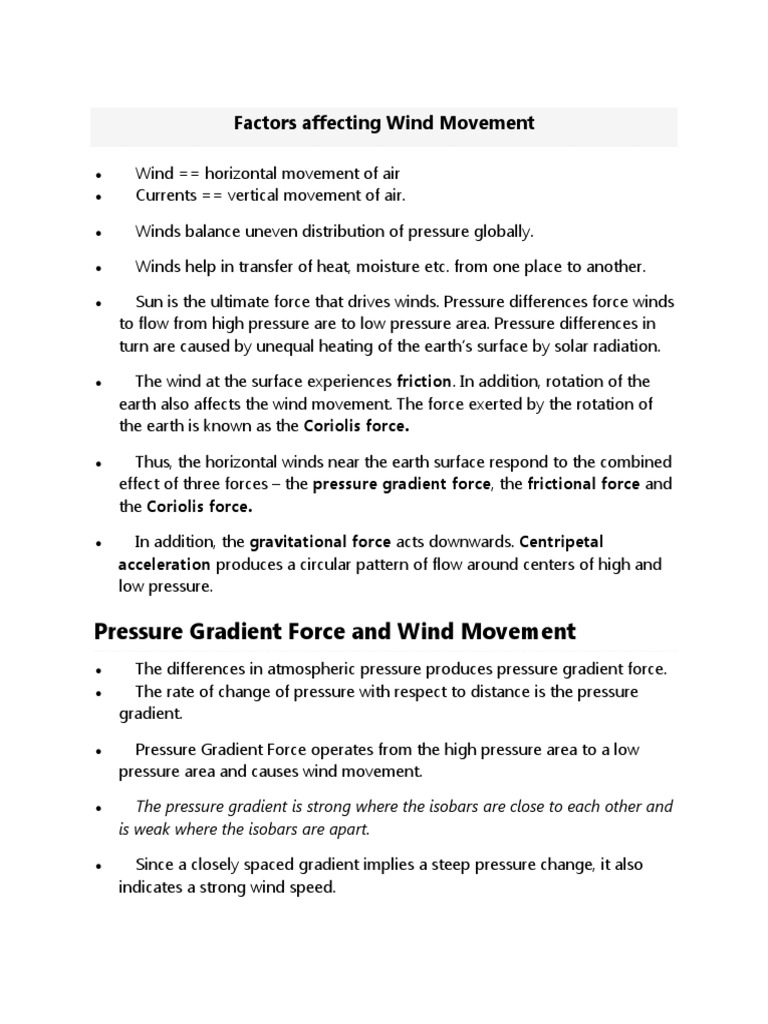 Forces Influencing Wind Movement | PDF | Wound | Tropical Cyclones