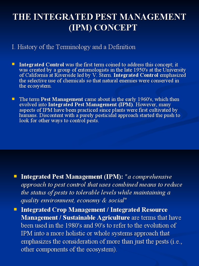 The Integrated Pest Management (Ipm) Concept | PDF | Pest Control ...
