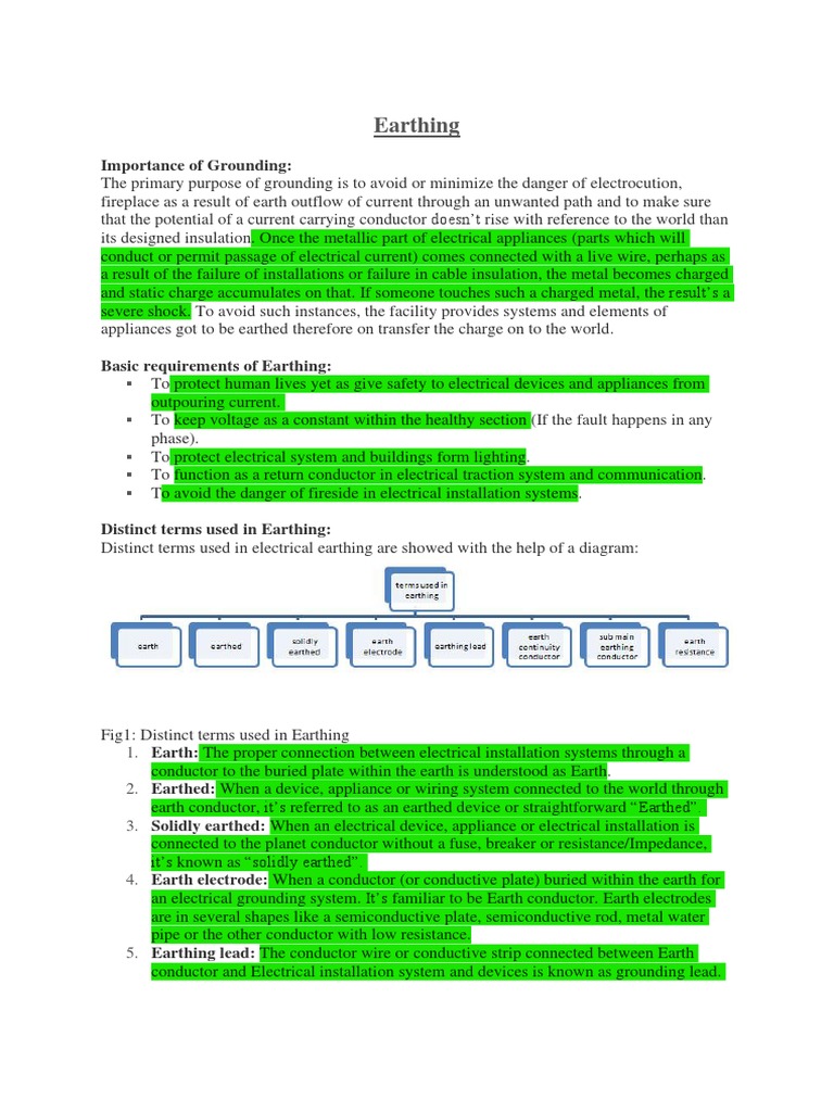 Notes Earthing 23 03 20 PDF | PDF | Electrical Resistivity And ...