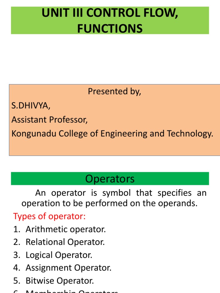 Unit Iii Control Flow Functions Download Free Pdf Control Flow 4327