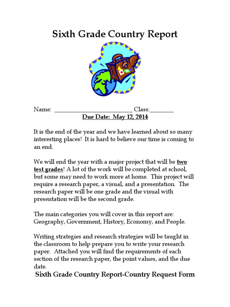 Sixth Grade Country Report | PDF
