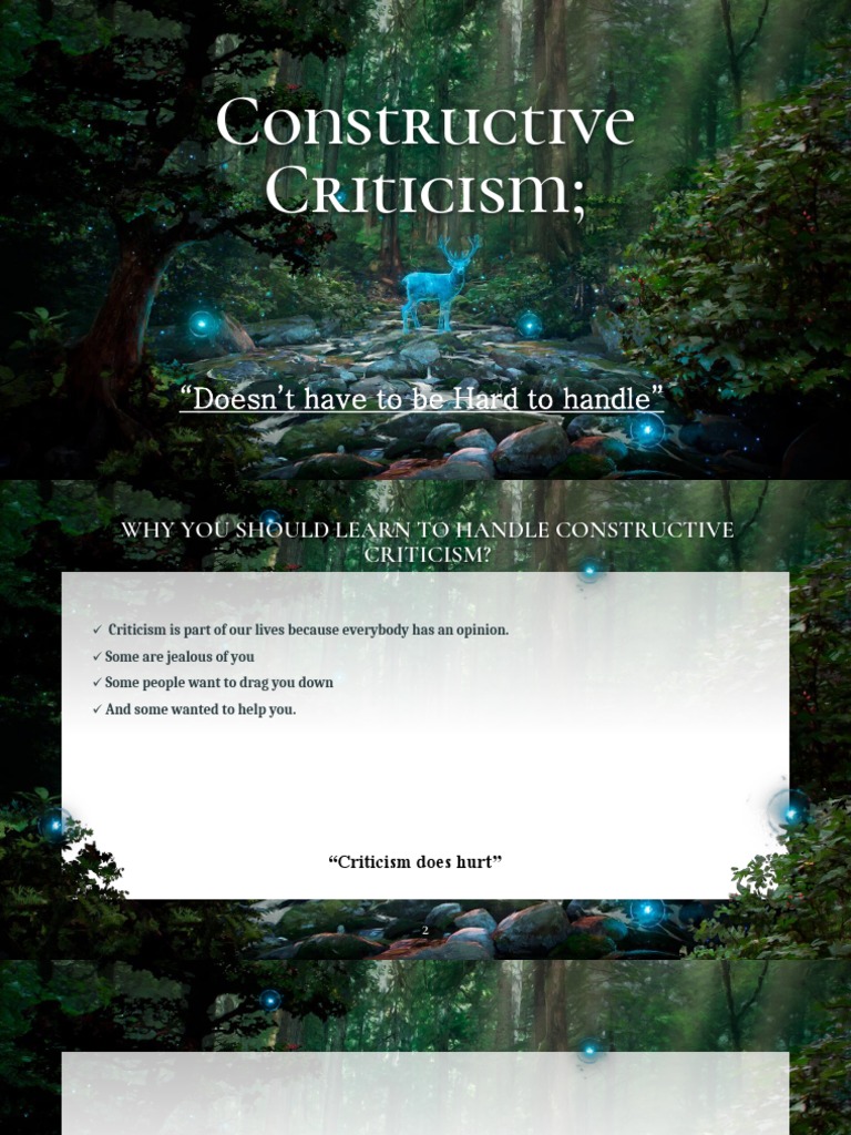 Mastering Constructive Criticism Skills | PDF | Criticism | Self Esteem