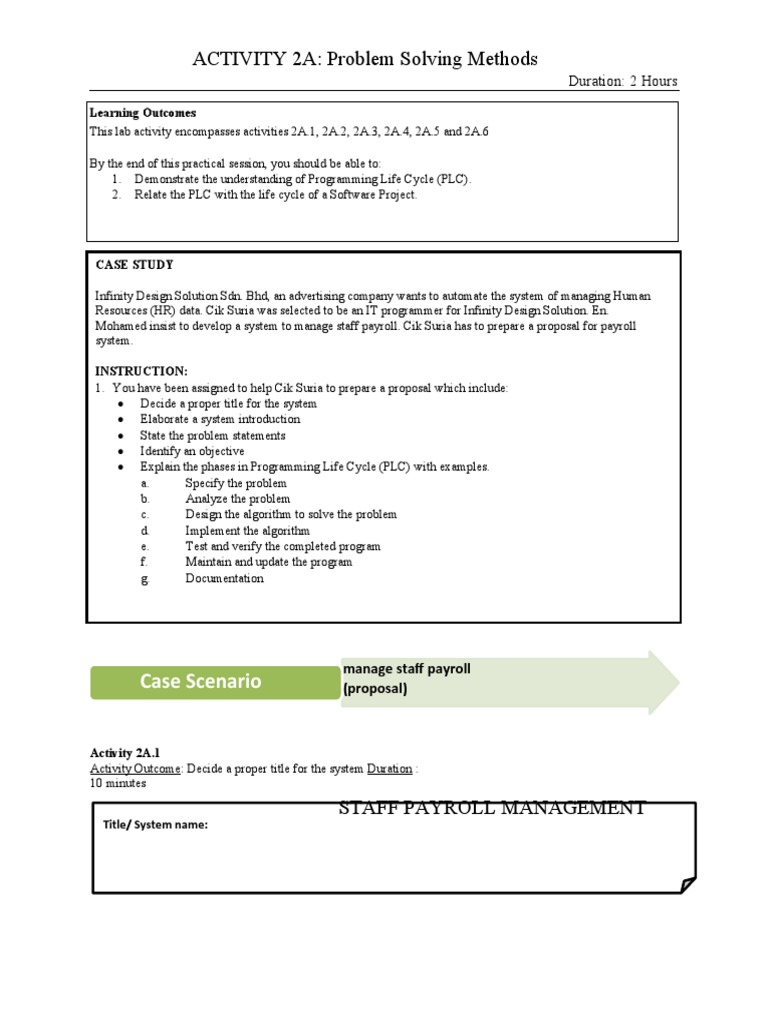 Pspd Lab Aktiviti 2a Pdf Product Lifecycle Computer Program 
